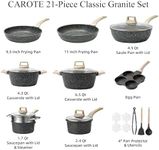 Carote 21pcs nonstick cookware set black granite Review | BestReviews.Guide